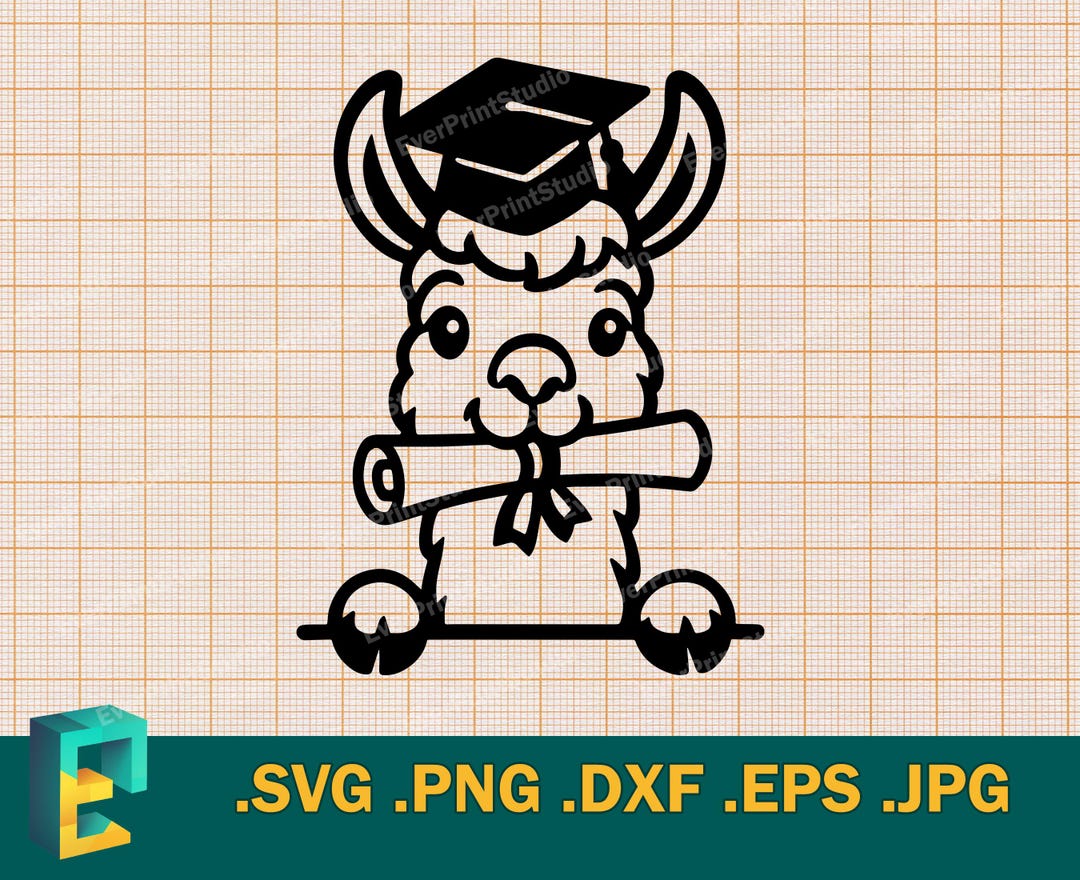 Llama Graduate SVG | Cute Senior Alpaca - Graduation Cap SVG. Student ...
