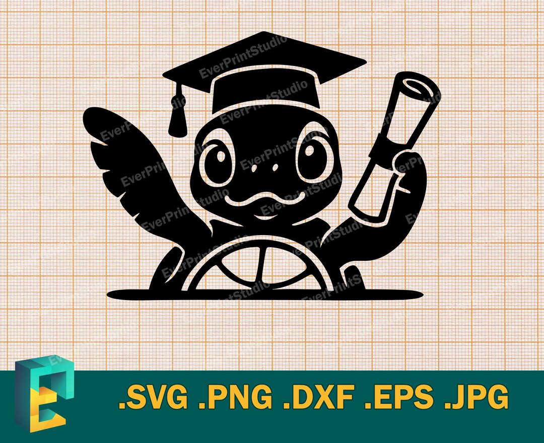 Turtle Graduate SVG | Cute Senior Turtle - Graduation Cap SVG. Student ...
