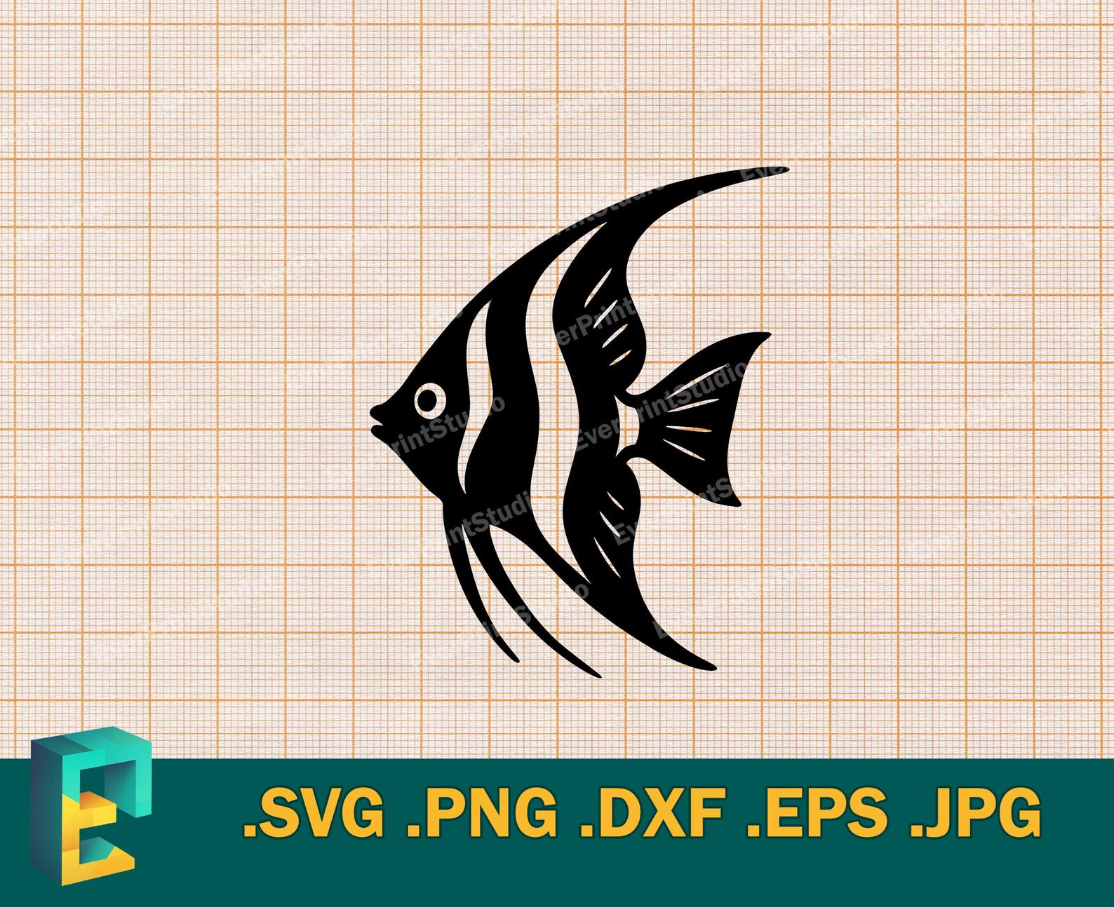 Angelfish SVG - Cricut, Silhouette | Vector Angelfish SVG Cut File ...
