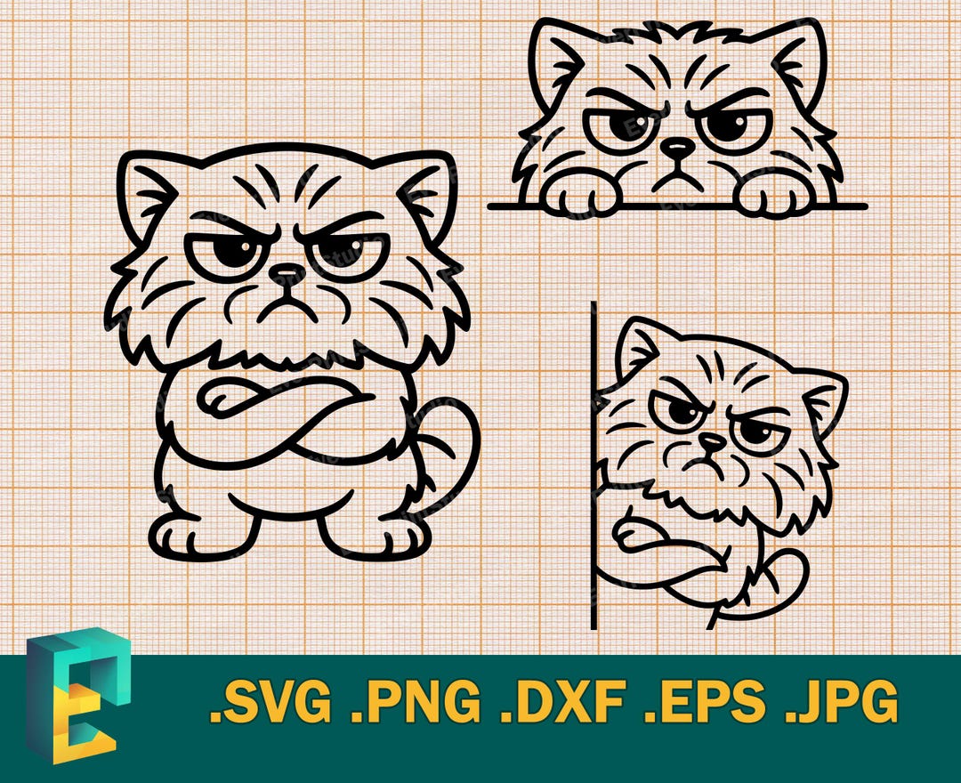 Grumpy Cat SVG - Cricut, Silhouette | Vector Cute Pallas's Cat Cut File ...