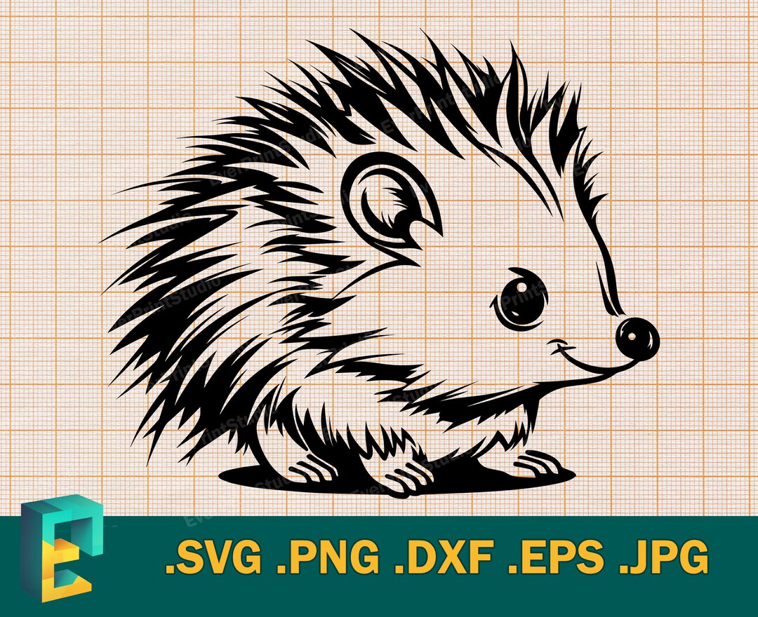 Baby Hedgehog SVG - Cricut, Silhouette Template | Vector Cute Hedgehog ...