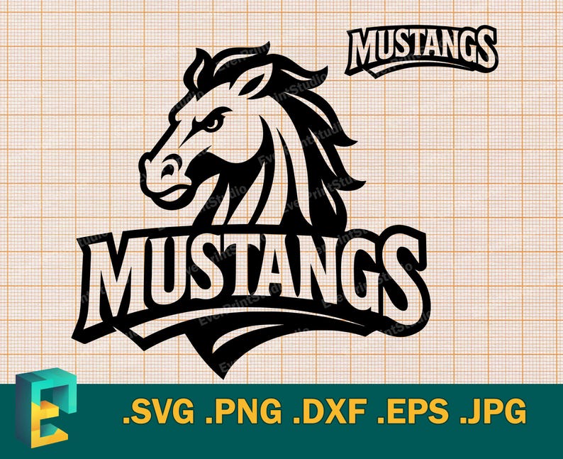 Mustangs SVG - Cricut, Silhouette | Mustangs Kids Sport Team Logo ...