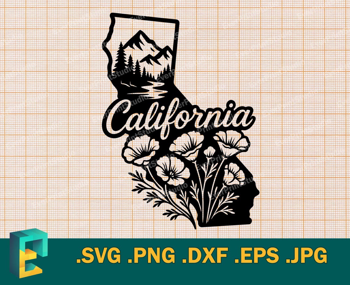 California SVG - Cricut, Silhouette | Vector California State Cut File ...
