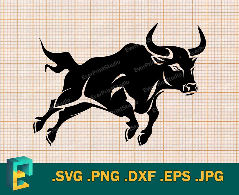 Highland Cow Bull SVG Cricut & Silhouette Vector Running - Etsy