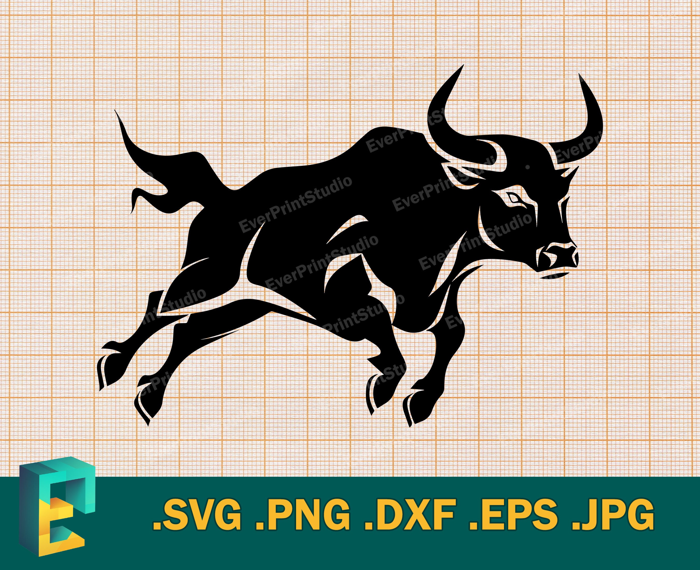 Highland Cow Bull SVG Cricut & Silhouette Vector Running - Etsy