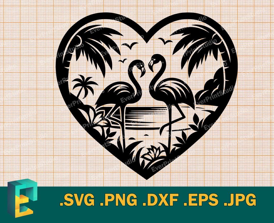 Flamingos SVG - Cricut, Silhouette | Vector Flamingo Cut File ...