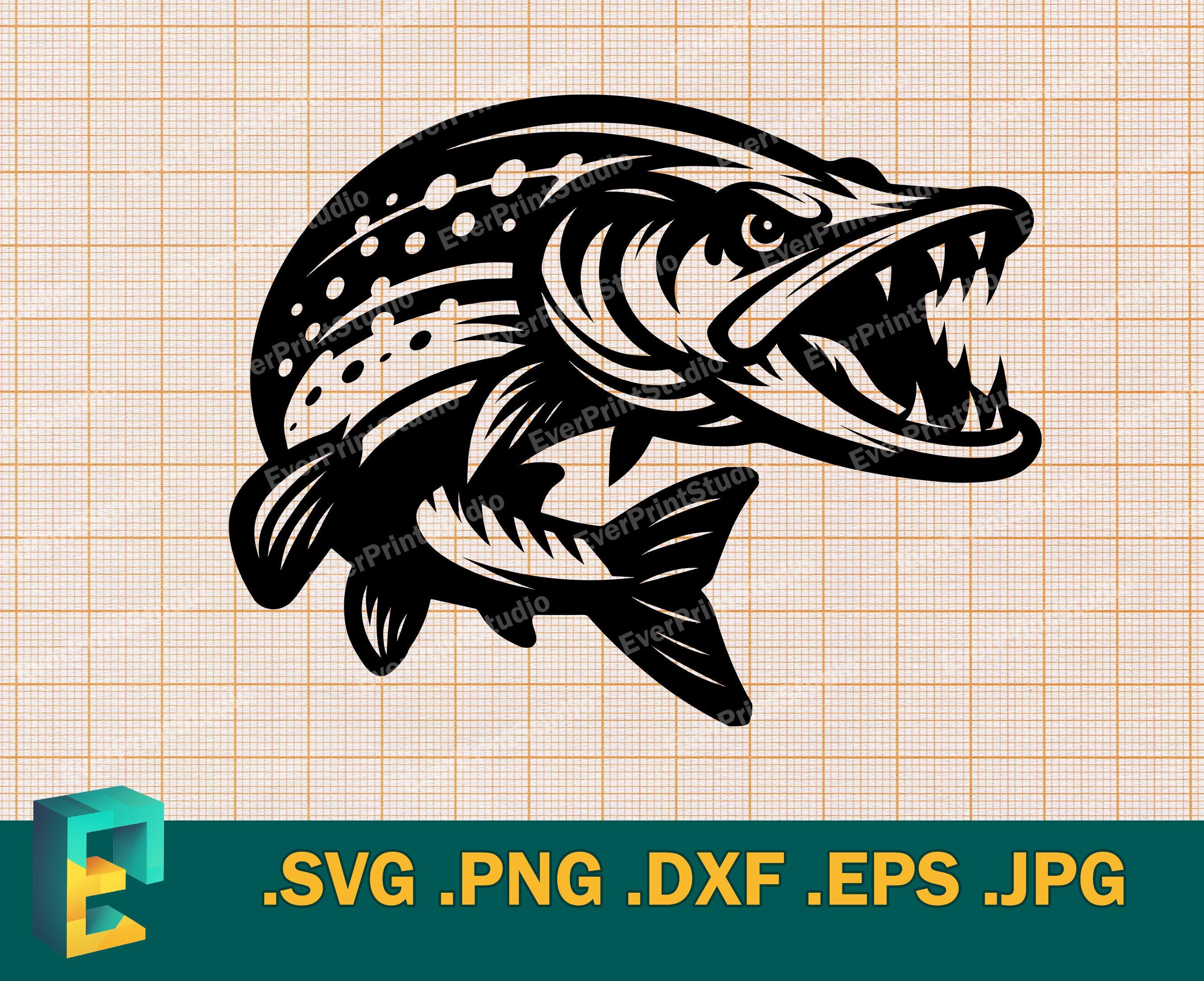 Pike Fish SVG - Cricut, Silhouette | Vector Pike Fish Cut File ...