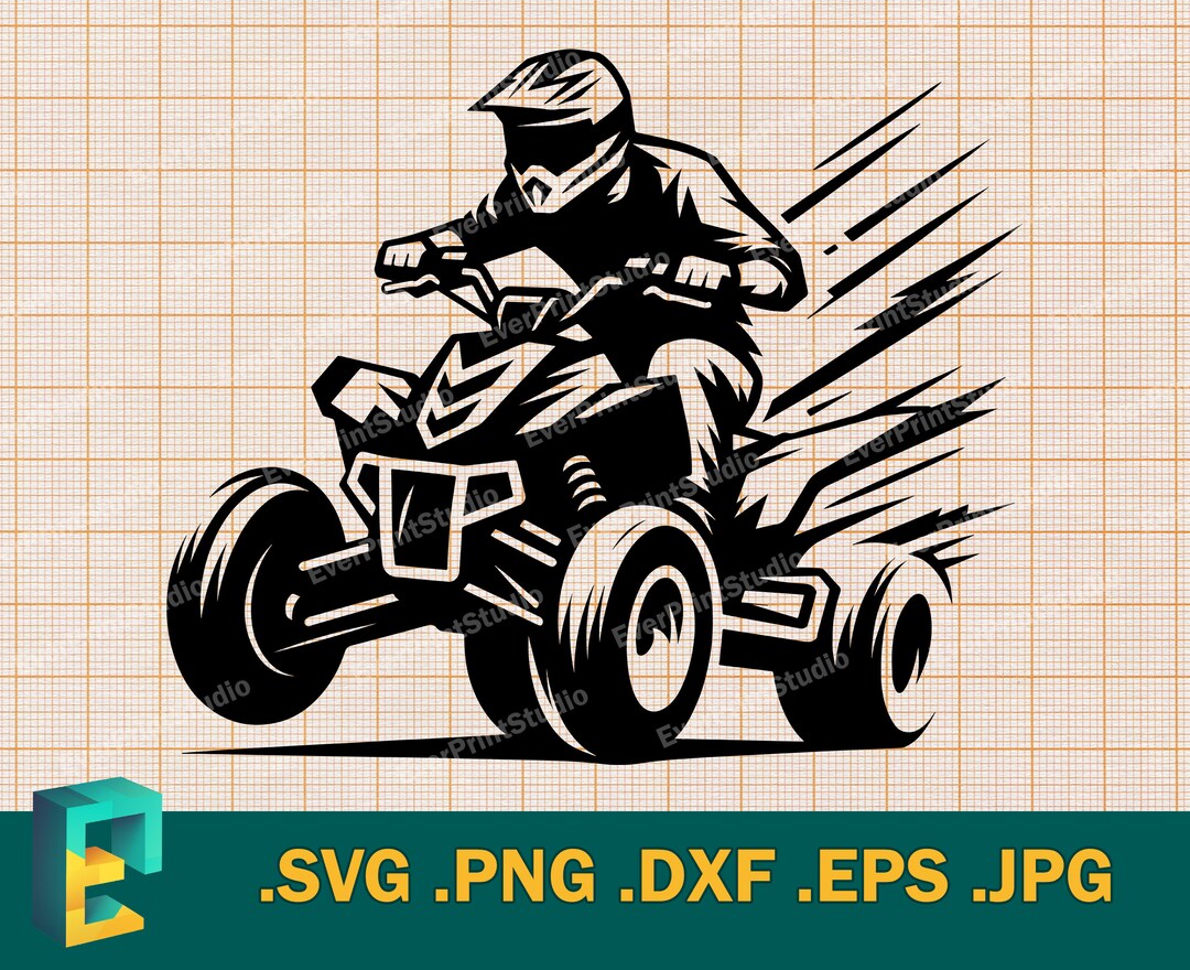 ATV Raider Svg - Cricut, Silhouette | Vector ATV Quad 4 Four Wheeler ...
