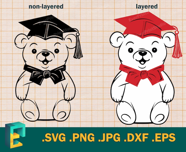 Teddy Bear in Graduation Cap SVG | Teddy Bear Graduate 2023 SVG ...
