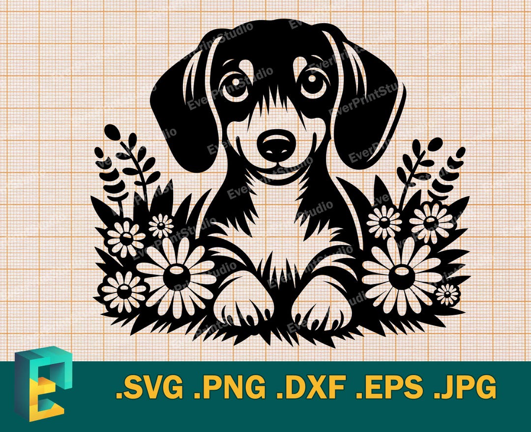 Cute Dachshund SVG - Cricut, Silhouette | Vector Dachshund Puppy SVG ...