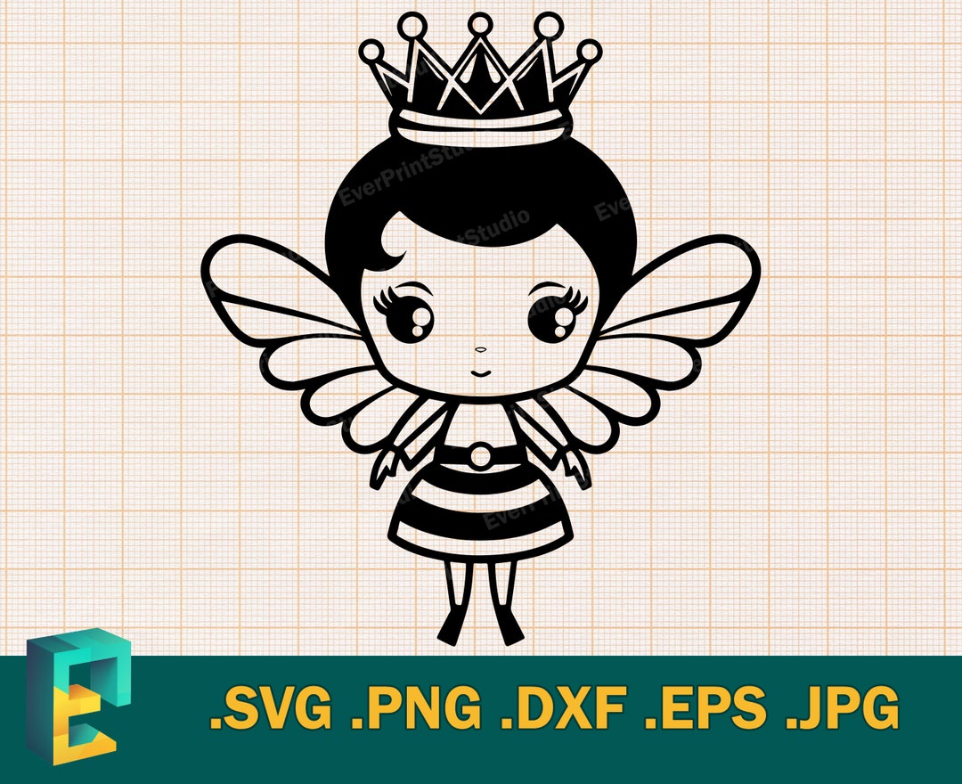 Cute Queen Bee SVG - Cricut & Silhouette, File for Cutting Machines ...