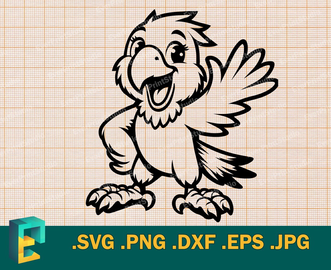 Parrot SVG - Cricut & Silhouette Cut File | Vector Cute Happy Parrot ...