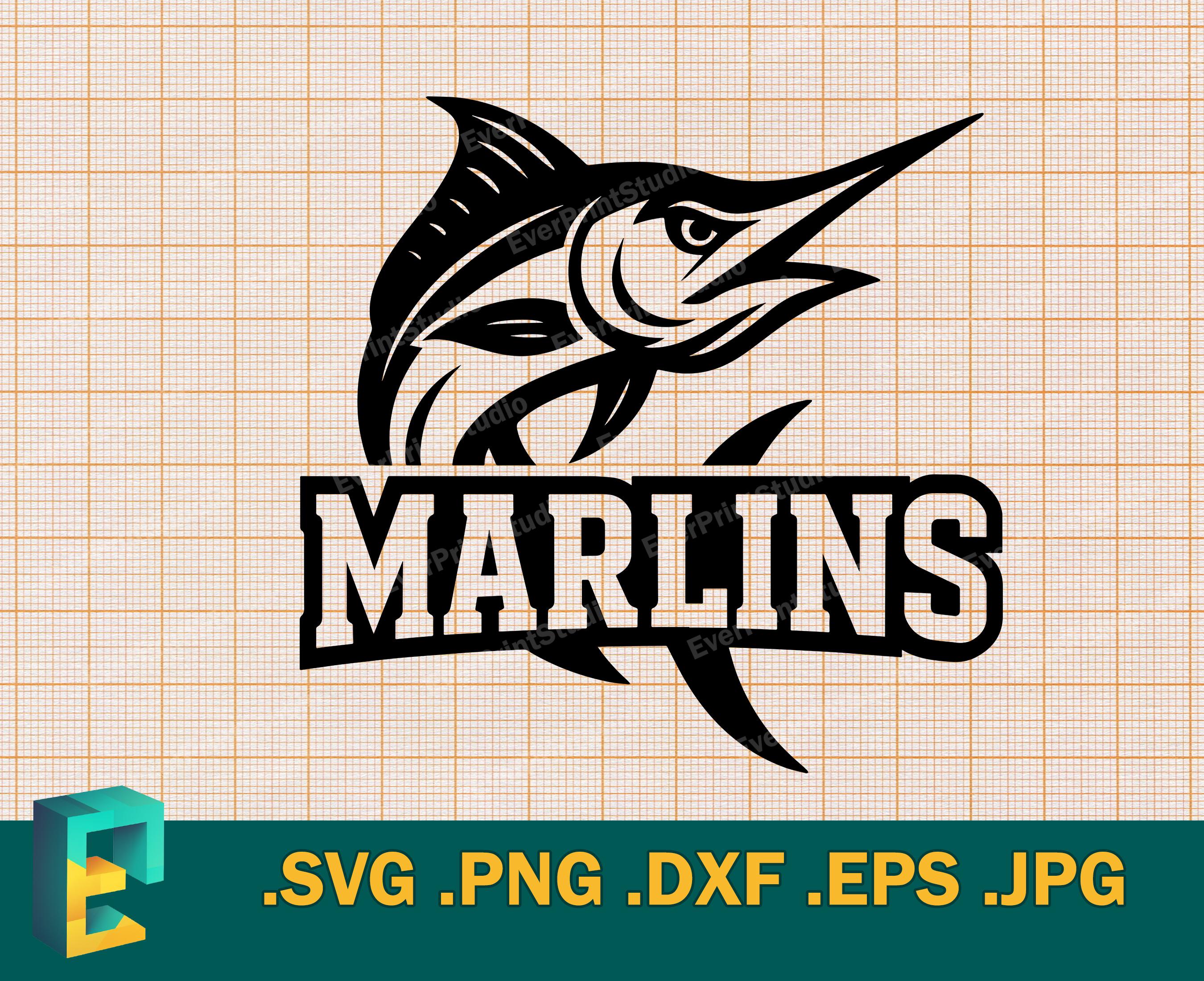 Marlins SVG - Cricut, Silhouette | Vector Marlin Team Mascot SVG Cut ...
