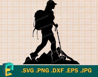 Hike Girl SVG File Female Hiker Svg Hiking Svg Forest - Etsy