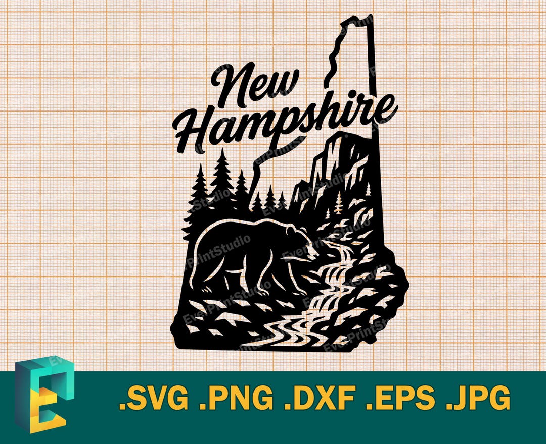 New Hampshire State USA SVG - Cricut, Silhouette | Vector New Hampshire ...