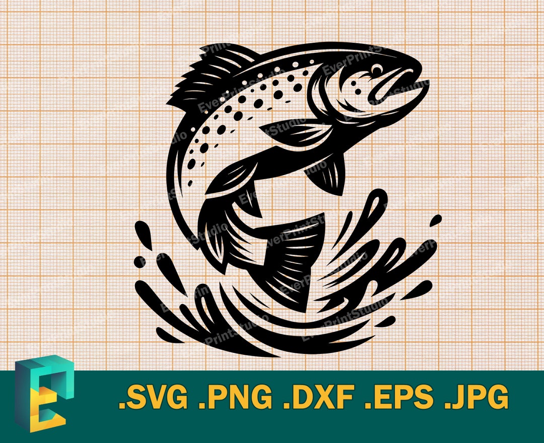 Salmon SVG - Cricut, Silhouette | Vector Salmon Fish SVG Cut File ...