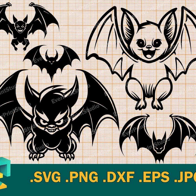 Bat Svg - Etsy