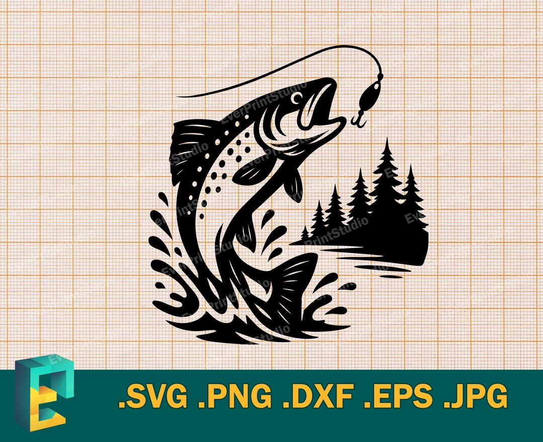 Trout SVG - Cricut, Silhouette | Vector Artistic Design Trout Fish Cut ...