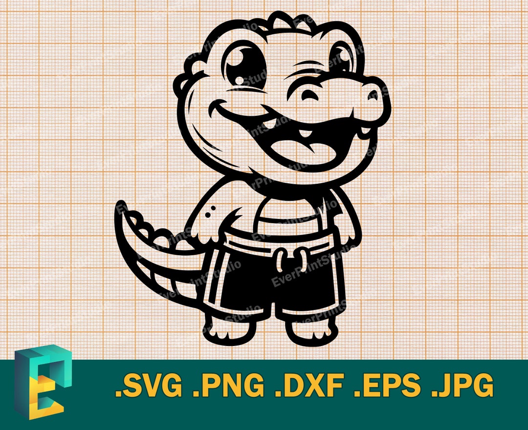 Gator SVG - Cricut, Silhouette | Vector Cute Baby Gator Cut File, Happy ...
