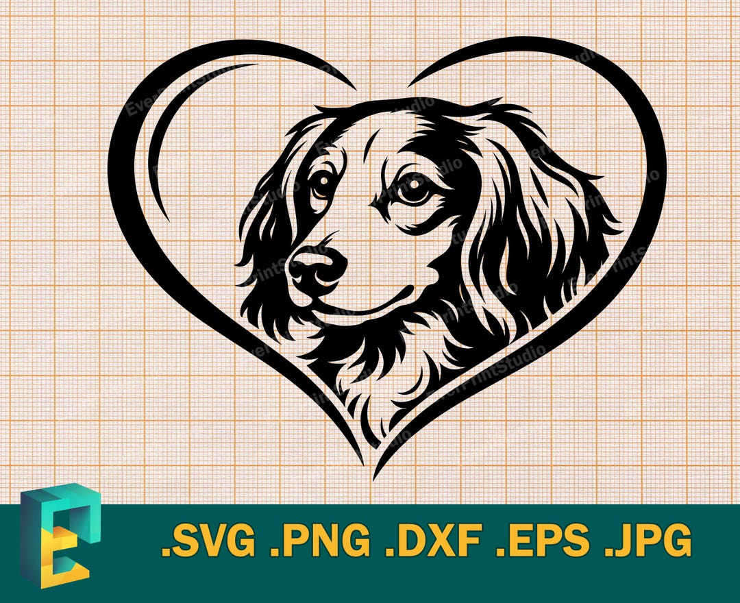 Long-haired Dachshund SVG - Cricut and Silhouette | Vector Dachshund ...
