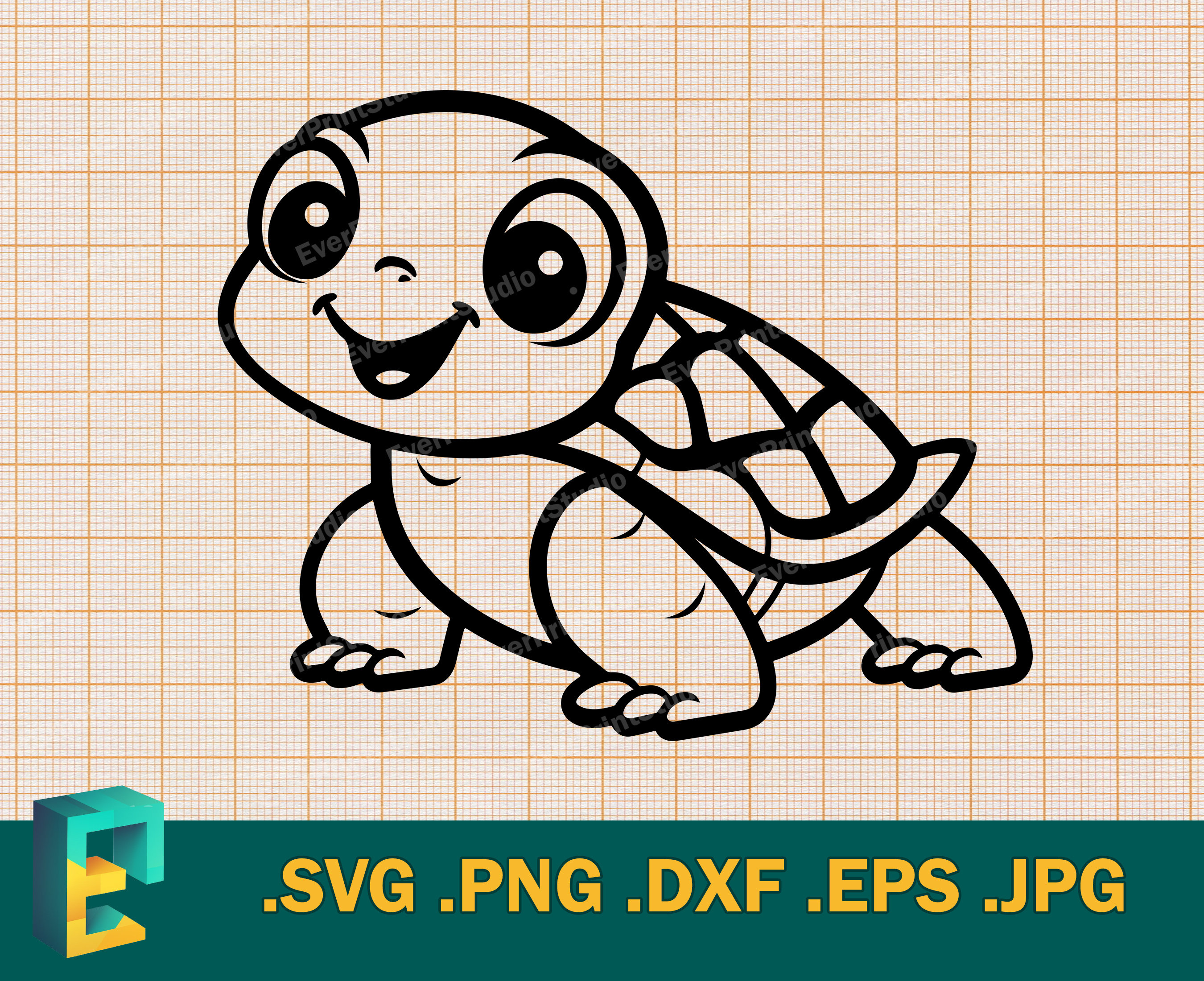 Baby Turtle SVG Cricut Silhouette Vector Cute Turtle Cut - Etsy