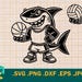 Shark Mascot SVG - Cricut, Silhouette | Sharks Kids Basketball ...