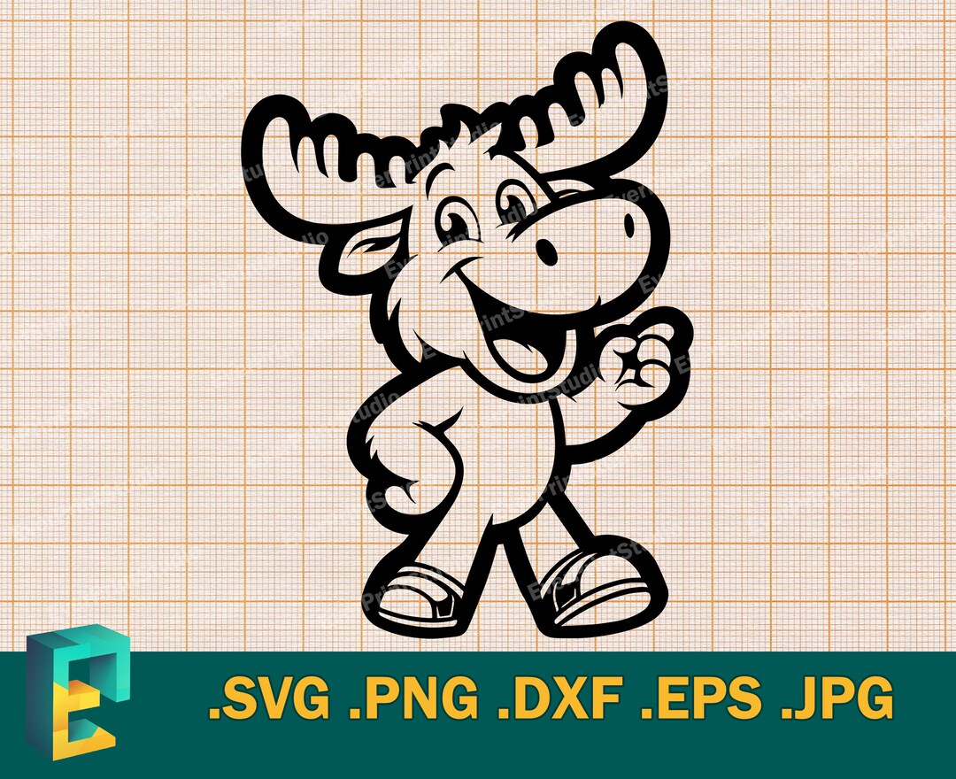 Cute Moose SVG - Cricut, Silhouette | Vector Happy Elk, Baby Moose SVG ...