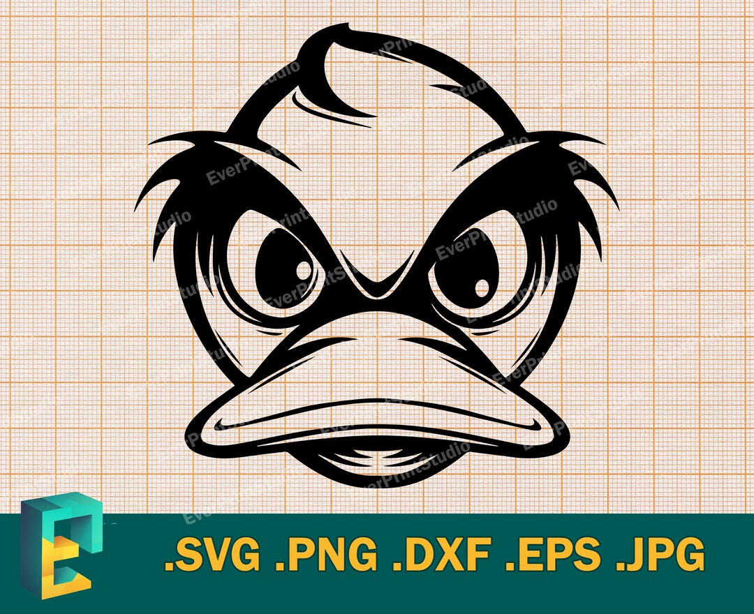 Angry Duck SVG - Cricut, Silhouette | Vector Artistic Design Duck Cut ...