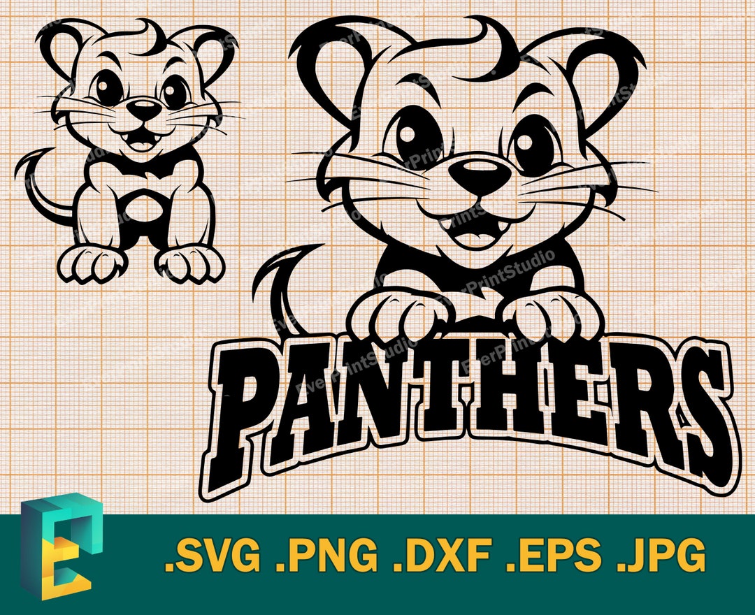 Cute Panthers Svg - Cricut & Silhouette Cut File | Kids Sport Team ...