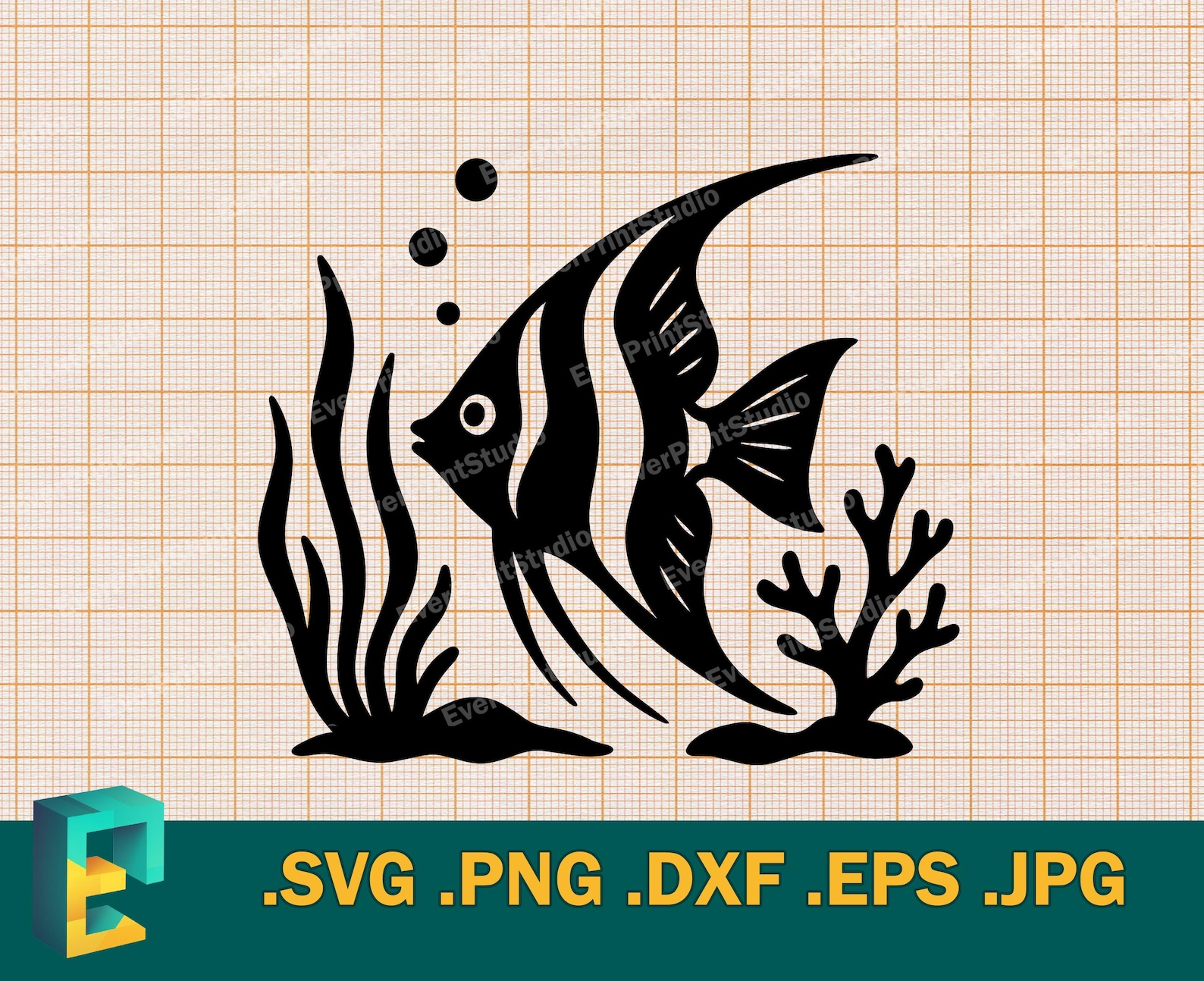 Angelfish SVG - Cricut, Silhouette | Vector Angelfish SVG Cut File ...