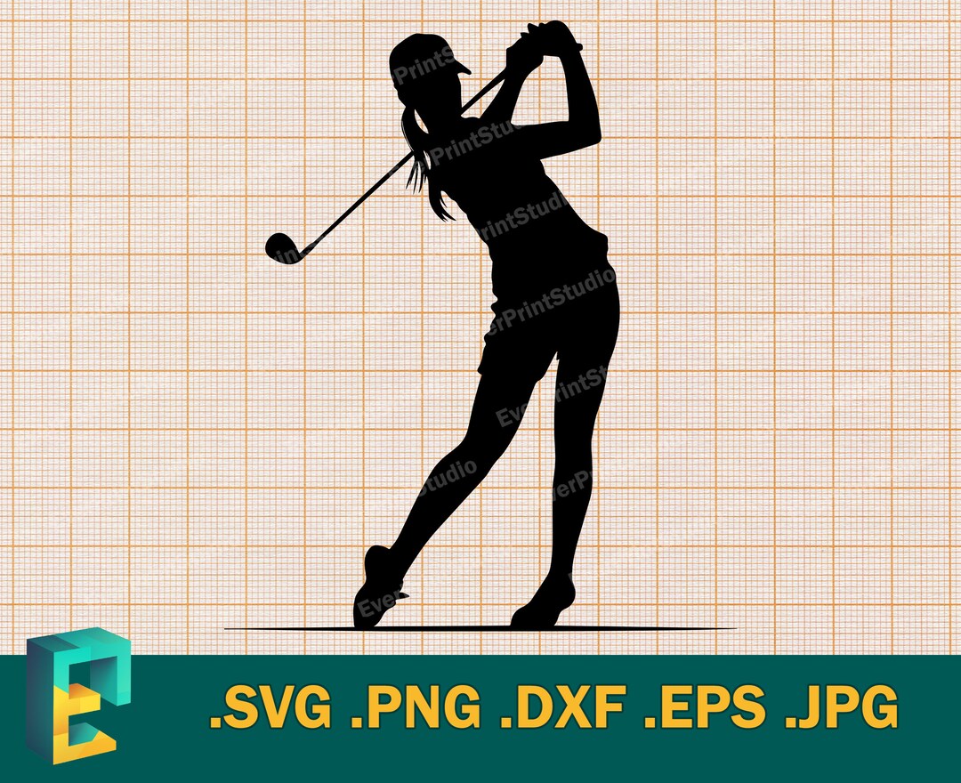 Women Golf SVG - Cricut, Silhouette | Vector Design Women Golf SVG Cut ...