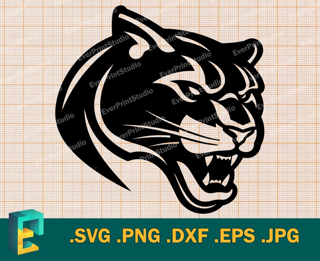 Panther SVG Cricut, Silhouette Vector Panther Head Svg, Panther Mascot ...