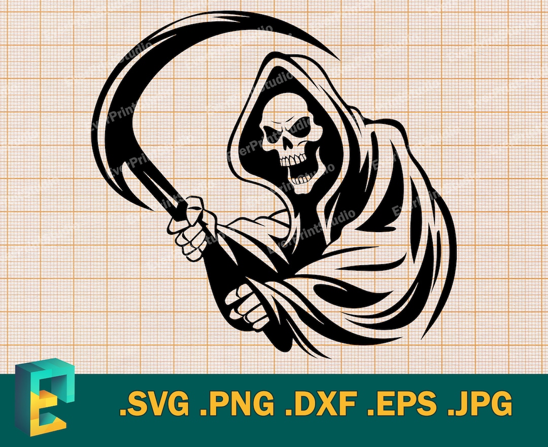 Grim Reaper SVG - Cricut, Silhouette | Vector Halloween Skeleton Cut ...