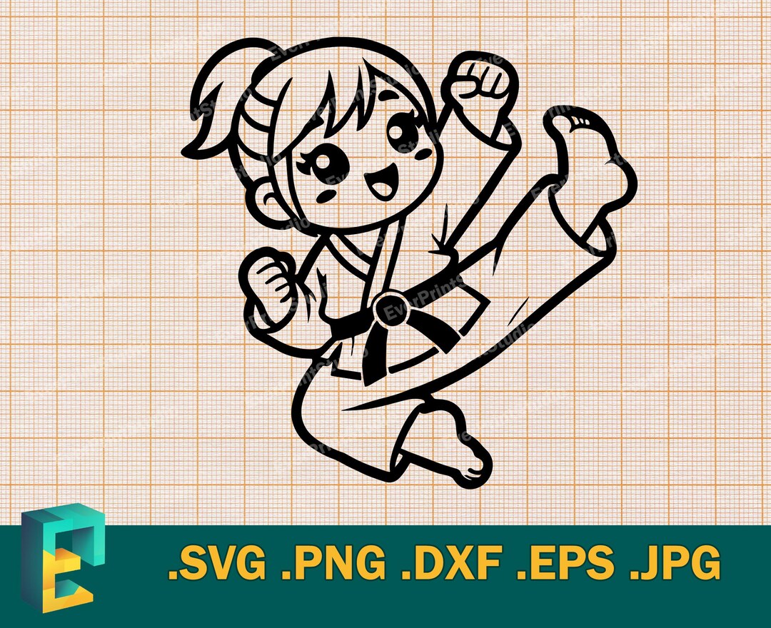 Karate Girl SVG - Cricut, Silhouette | Vector Martial Art Girl Cut File ...