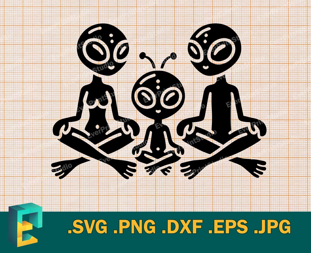 Alien Family SVG - Cricut, Silhouette | Vector Happy Funny Aliens ...
