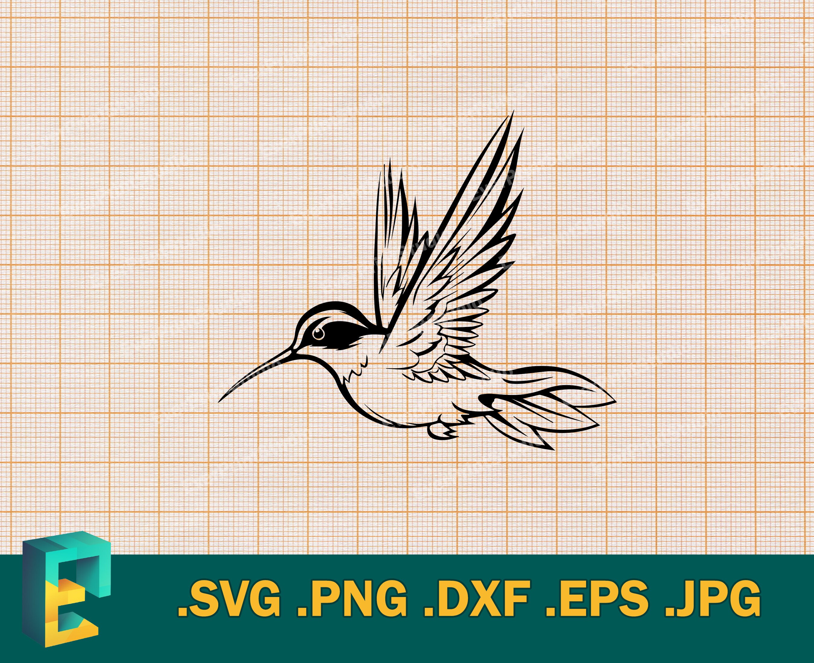 Hummingbird Flowers Svg - Cricut, Silhouette | Vector Hummingbird Cut ...