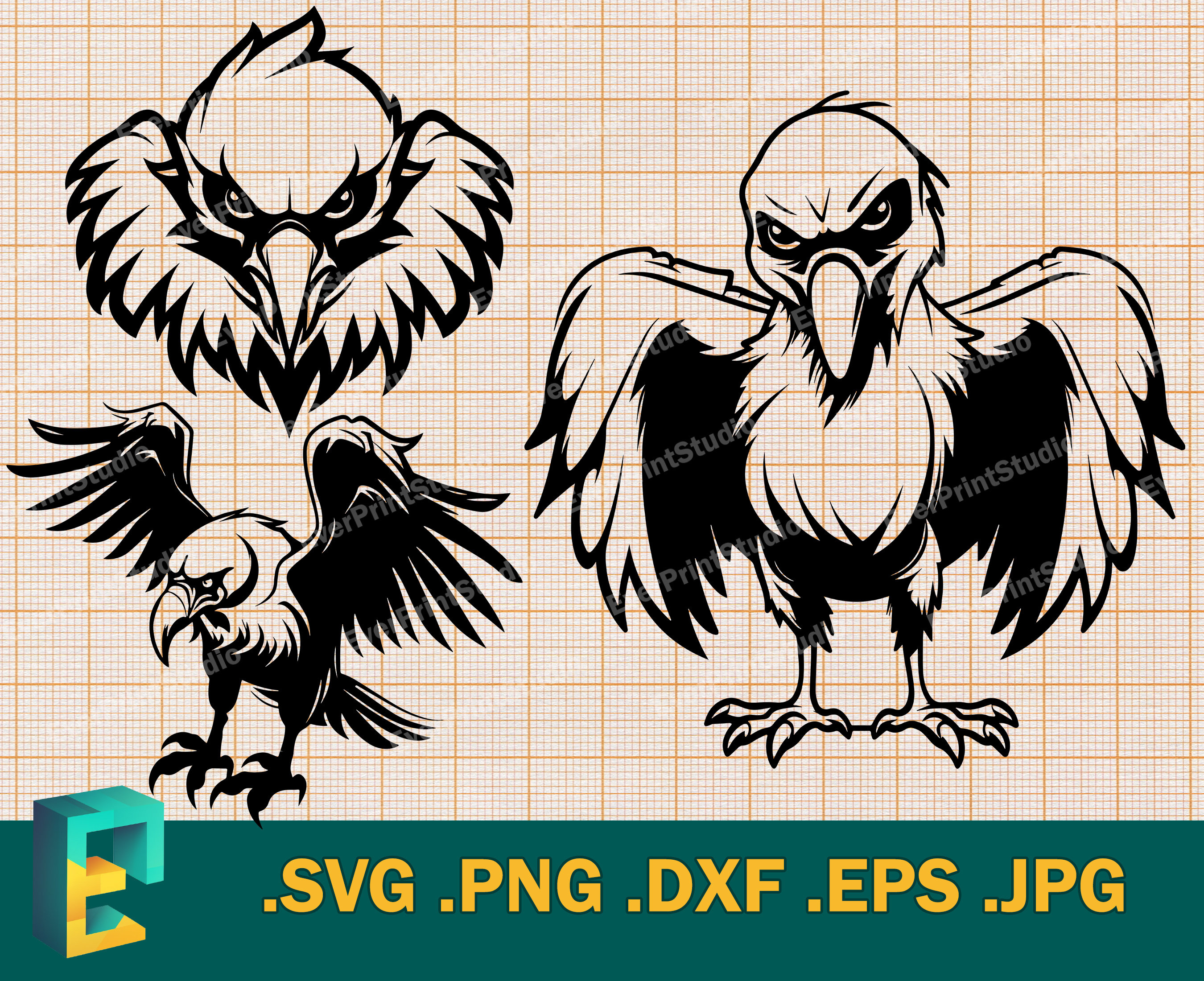 Vulture SVG Bundle Cricut and Silhouette Eagle SVG Cut - Etsy Canada