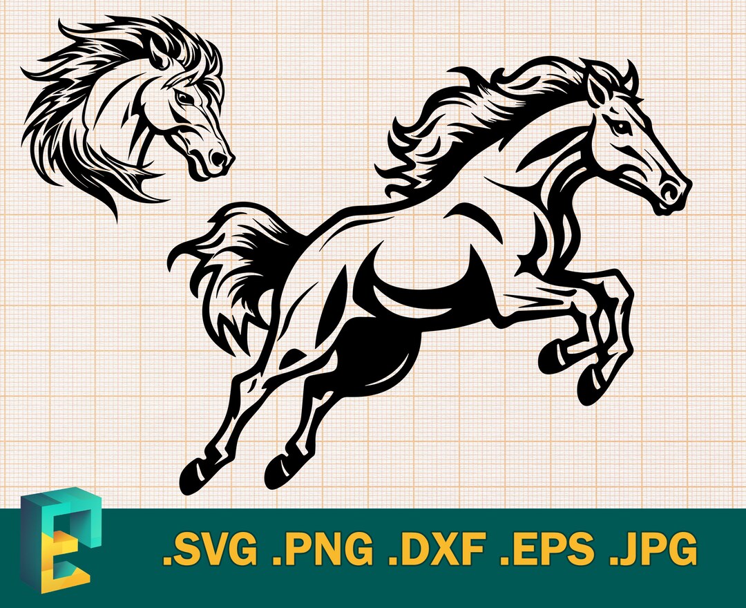 Mustang SVG - Cricut, Silhouette, Clipart | Running Mustang, Files for ...