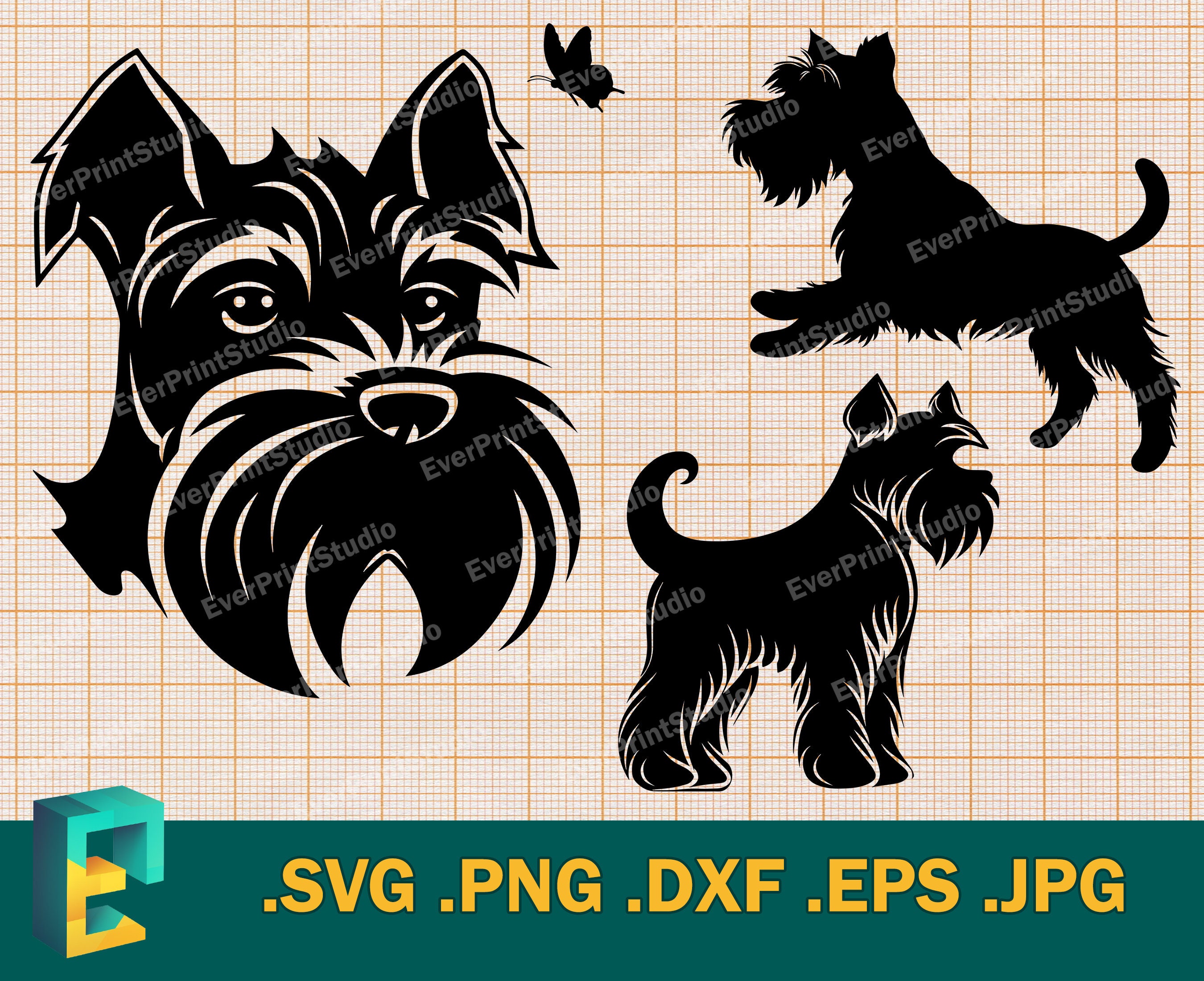 Schnauzer SVG - Cricut, Silhouette | Miniature Schnauzer Cut File ...