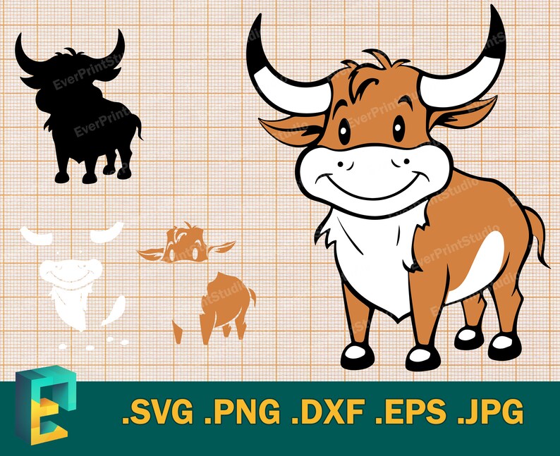 Cute Bull Layered SVG Cricut Cute Cow Svg Baby Bull Body - Etsy