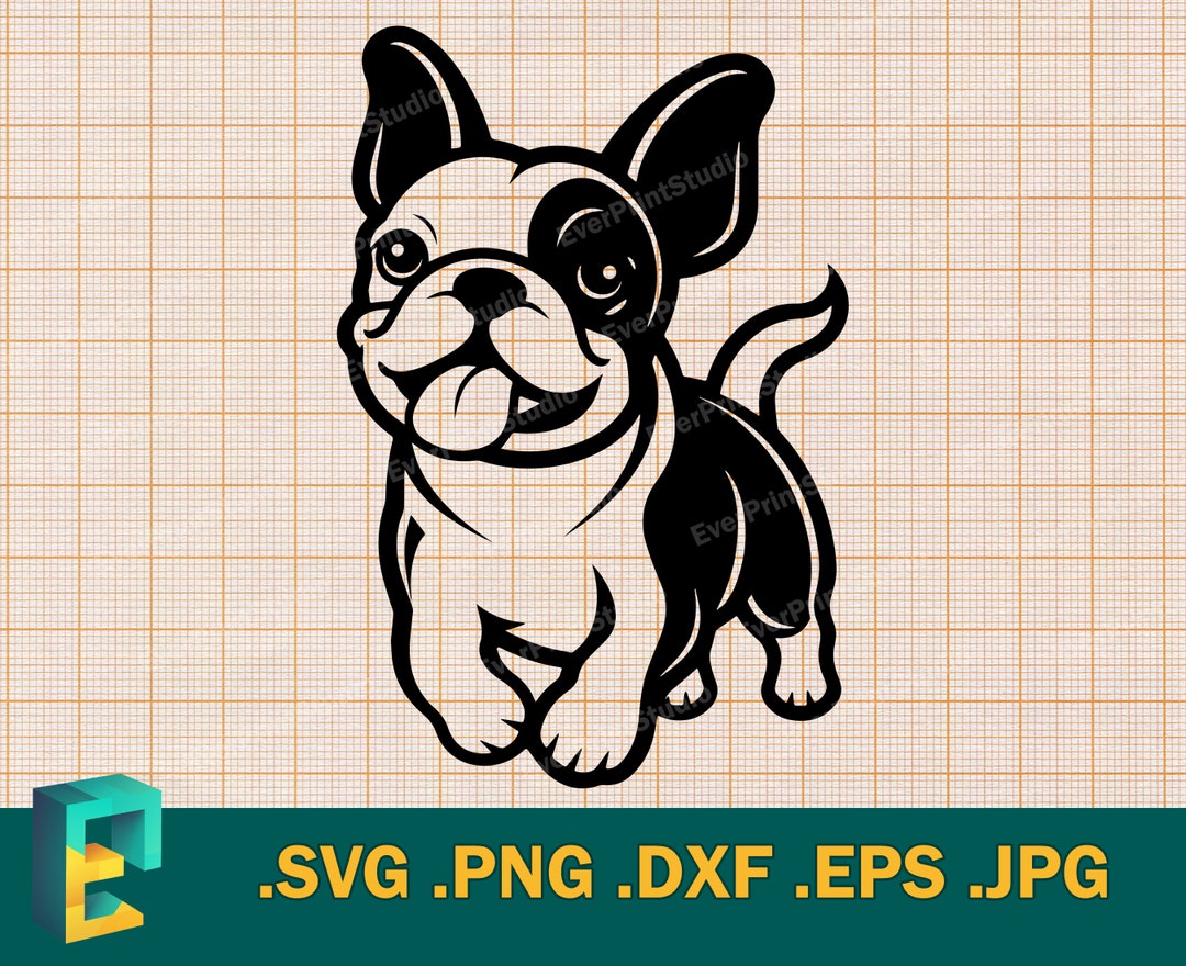 French Bulldog SVG - Cricut and Silhouette | Vector Cute Bulldog Pup ...