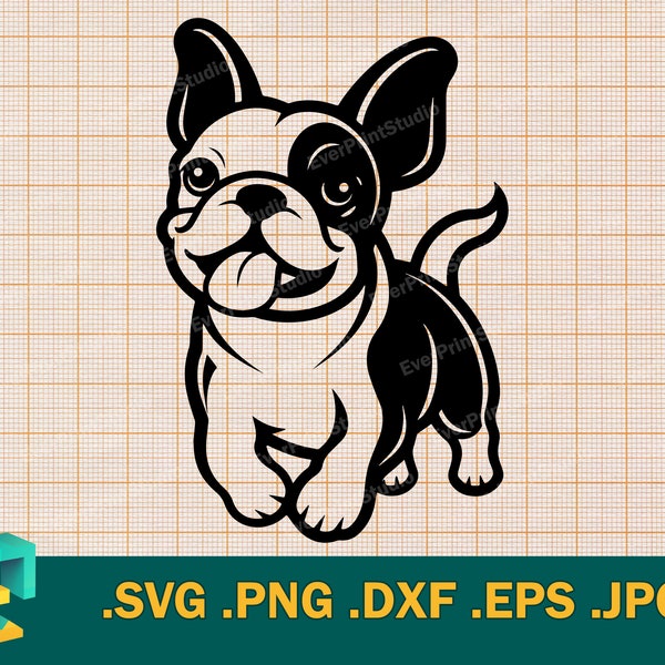 French Bulldog Pup Dxf File - Etsy