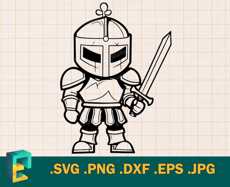 Knight SVG Cricut Silhouette Artistic Design Vector Cute - Etsy