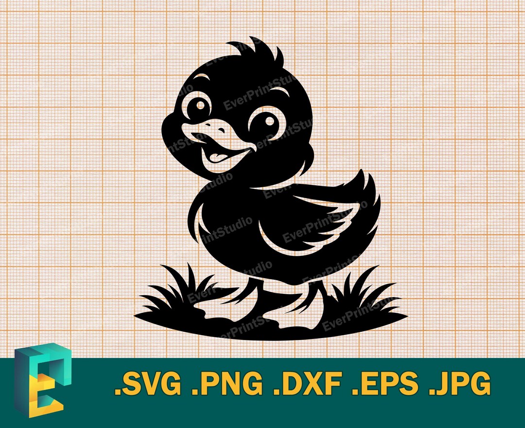 Baby Duck SVG - Cricut, Silhouette | Vector Cute Duckling SVG Cut File ...