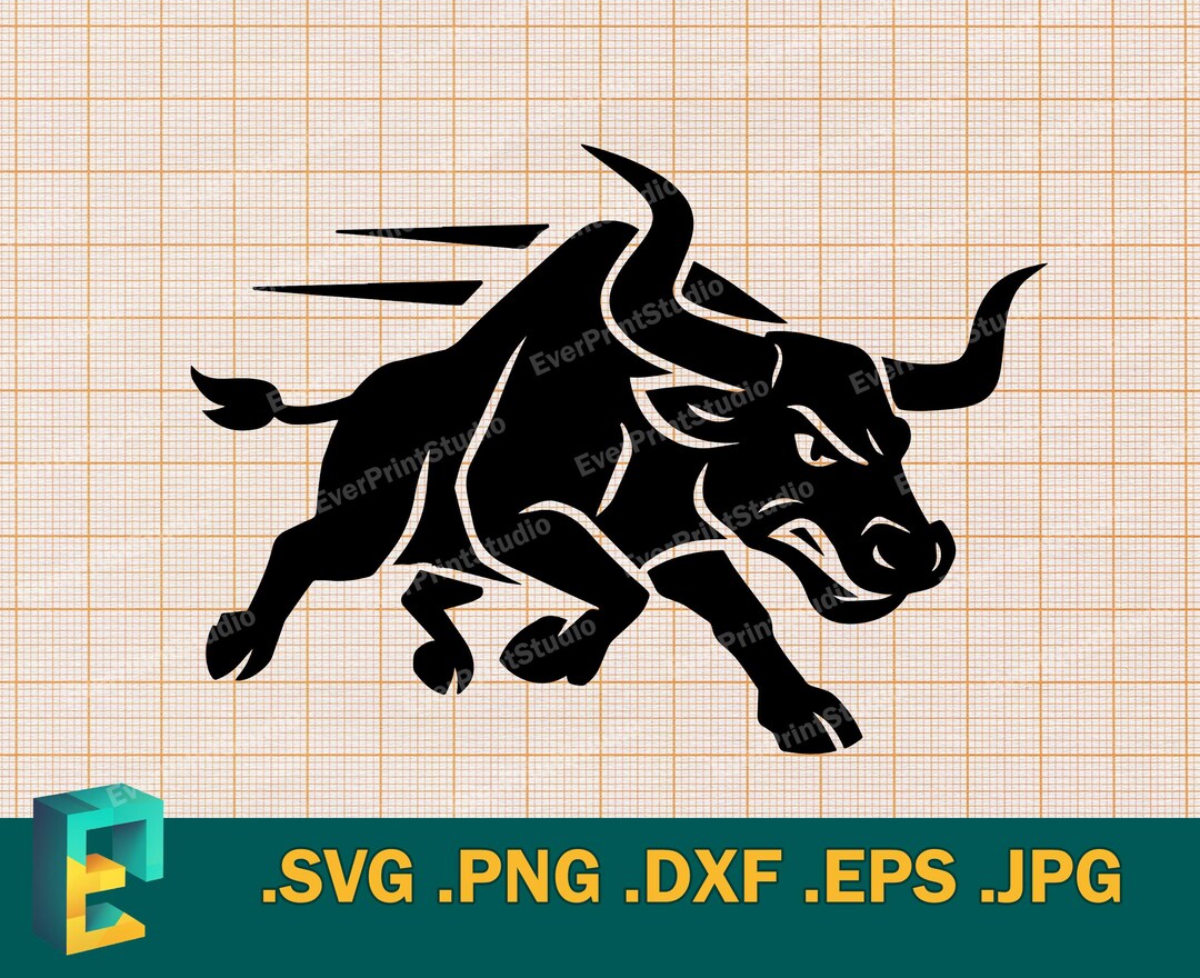 Bull SVG - Cricut, Silhouette | Vector Running Bull Cut File | Download ...