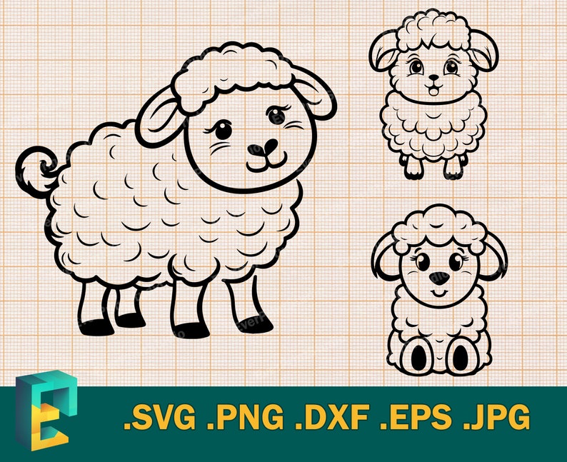Sheep SVG Cricut and Silhouette Farm Sheep Bundle Vector - Etsy