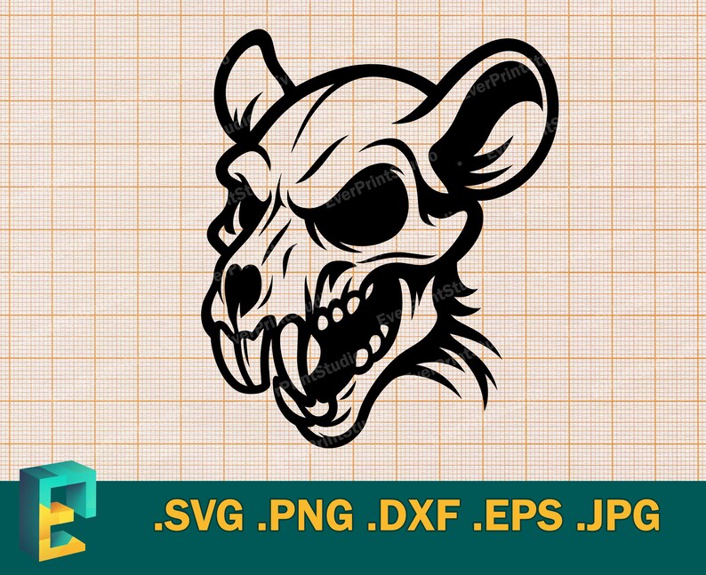 Rat Skull SVG - Cricut | Angry Rat Digital Art | Evil Rat Head ...