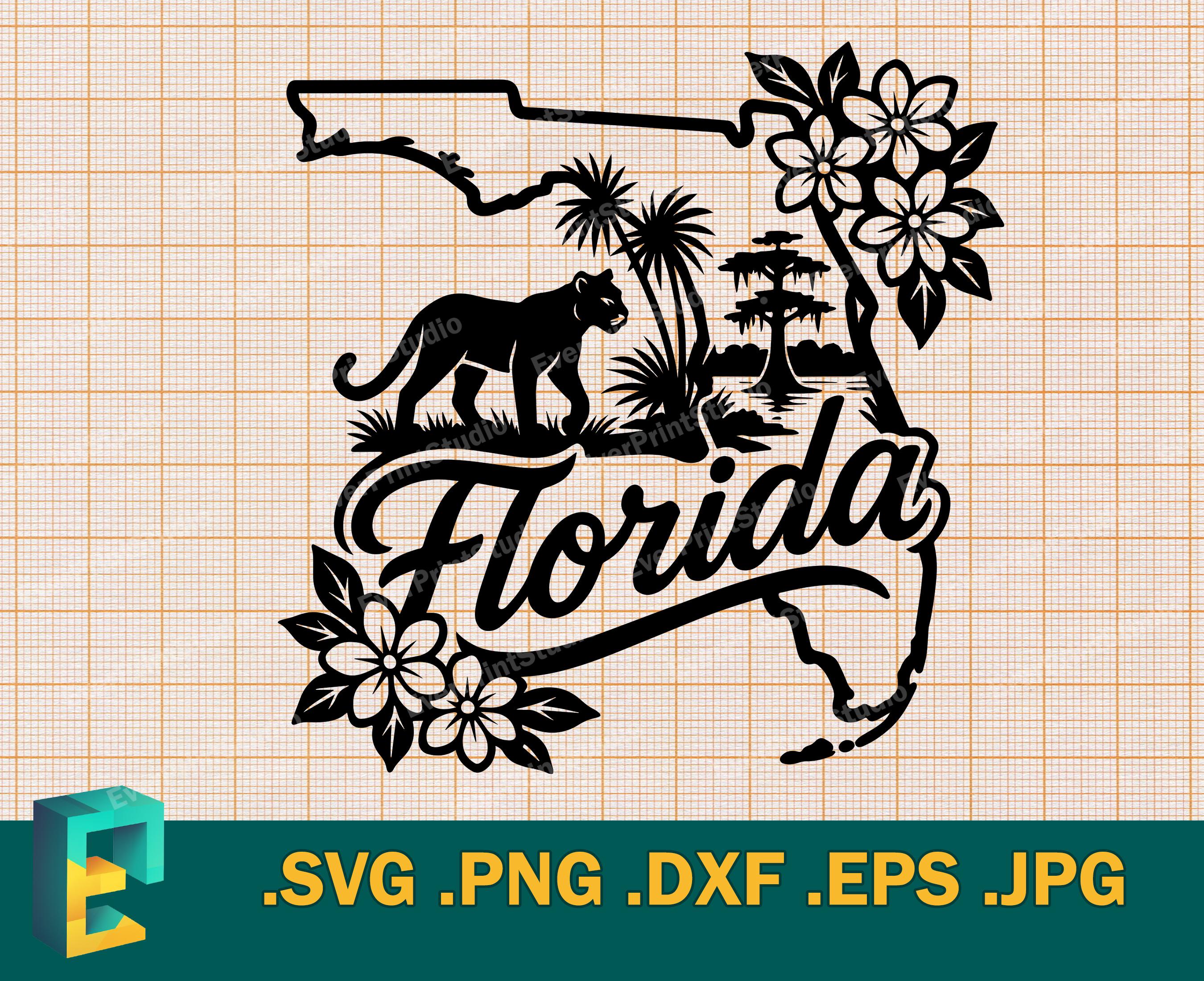 Florida SVG - Cricut, Silhouette | Vector Florida State USA Cut File ...