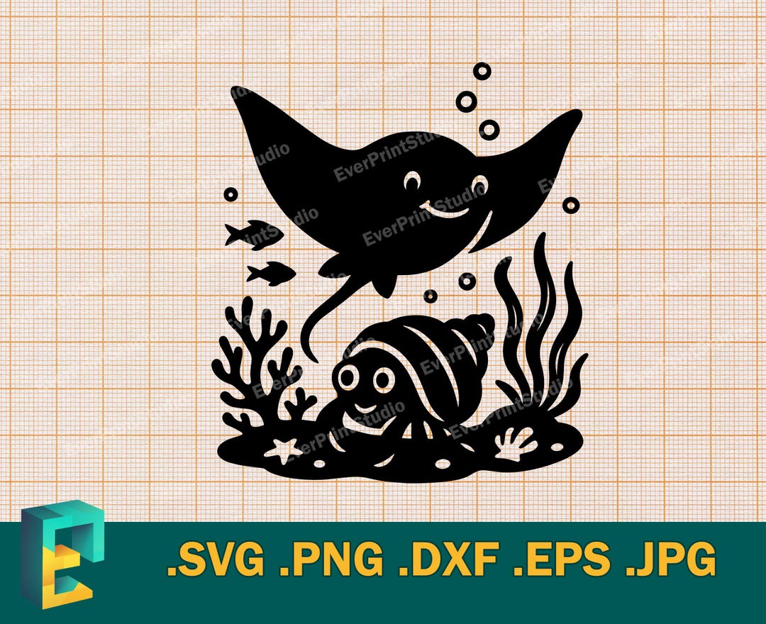Stingray SVG - Cricut, Silhouette | Vector Stingray SVG Cut File | Cute ...
