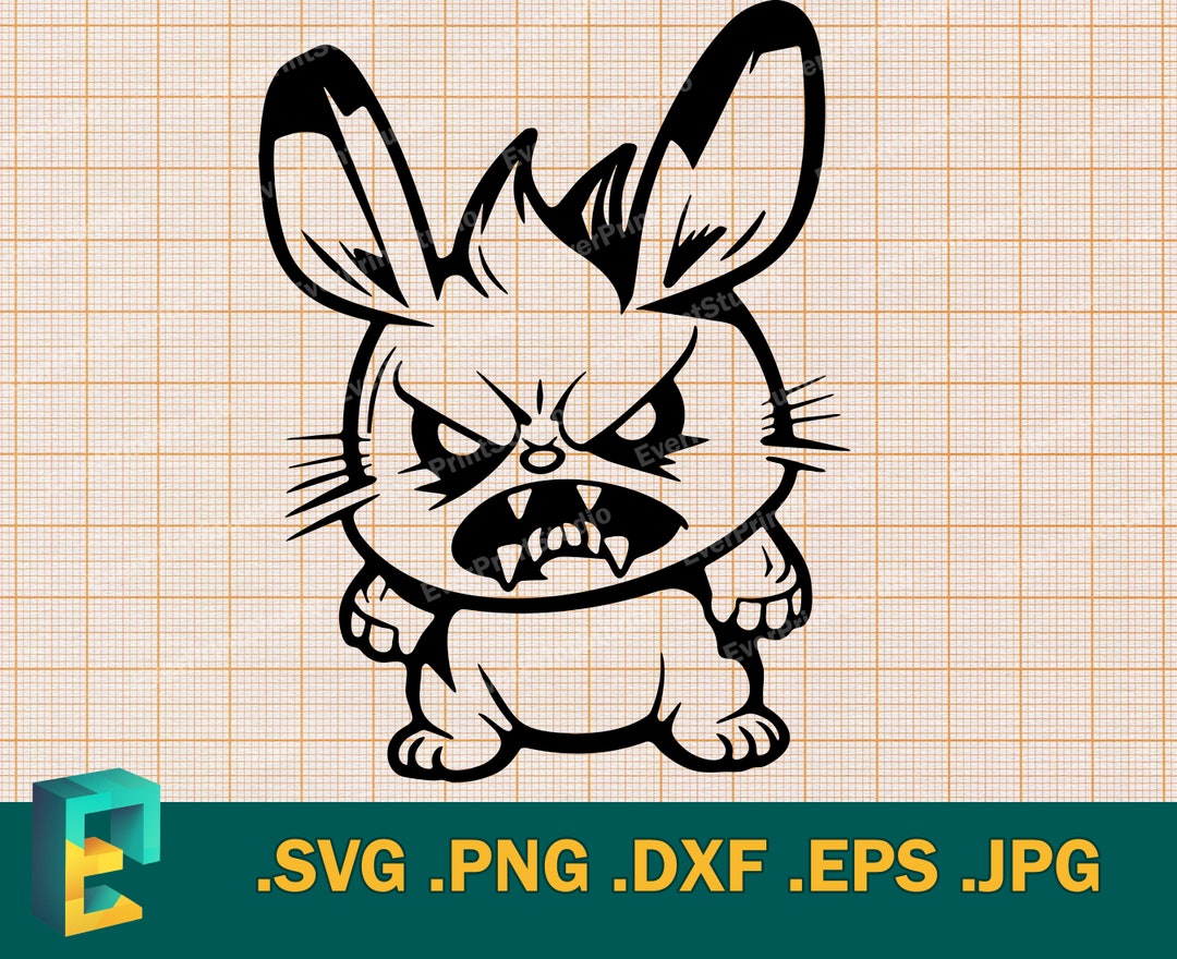 Evil Bunny SVG - Cricut and Silhouette | Angry Bunny Clipart, Printable ...